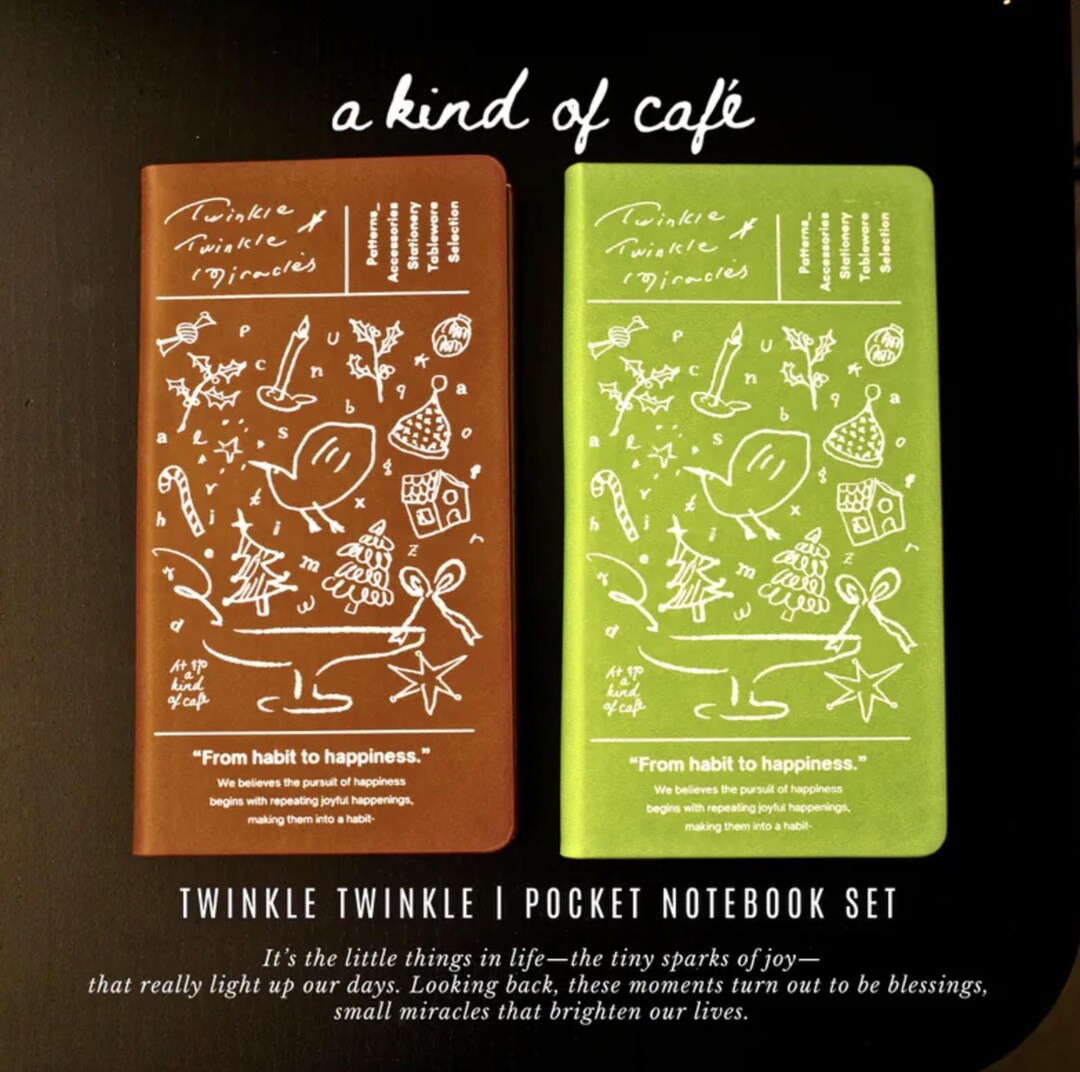 A Kind of Cafe Christmas Editiion Portable Blank Notebook Set 2 ...