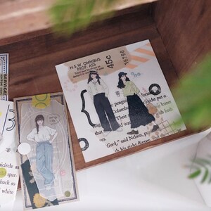 Bon Bon Stickers ootd Girl PET Tape 1 Roll 1000cm Girls and Floral ...