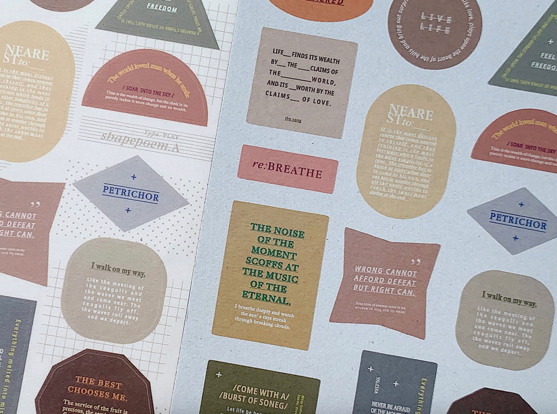 Asteroid B-610 X KC Design Shape Poem Stickers Collection 2 in - Etsy