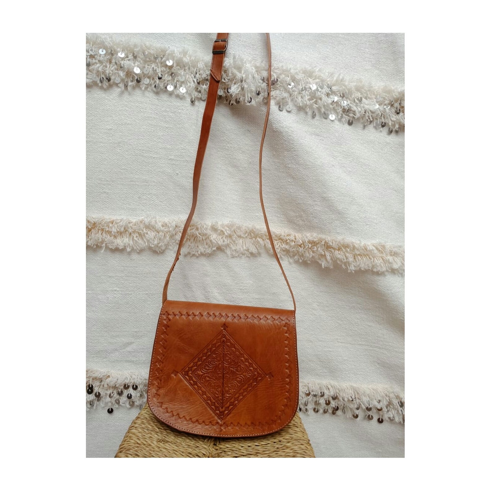 Moroccan Leather Bag Moroccan Shoulder Bag.handmade Carved - Etsy