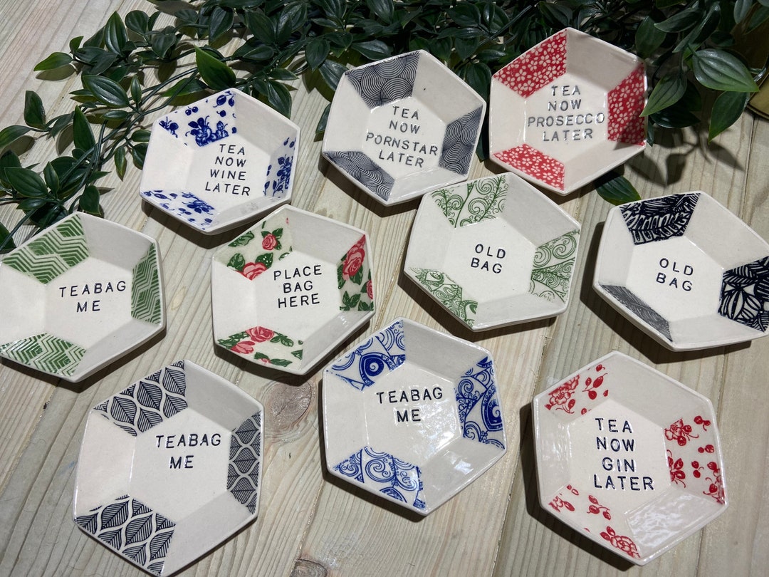Handmade Ceramic Slogan Teabag Dish, Tea Bag Tidy, Teabag Holder - Etsy UK