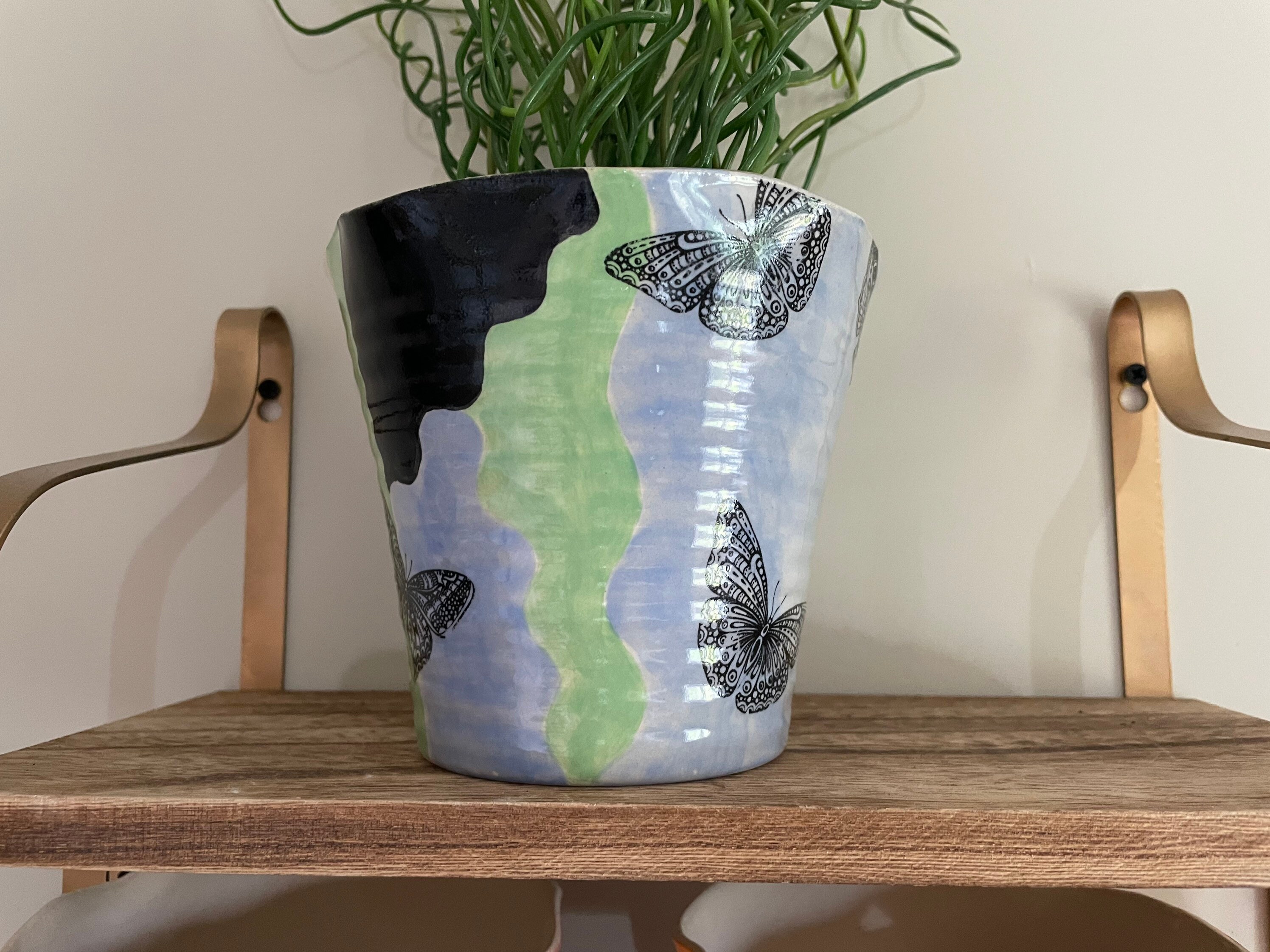 Funky Abstract Ceramic Plant Pot | Etsy