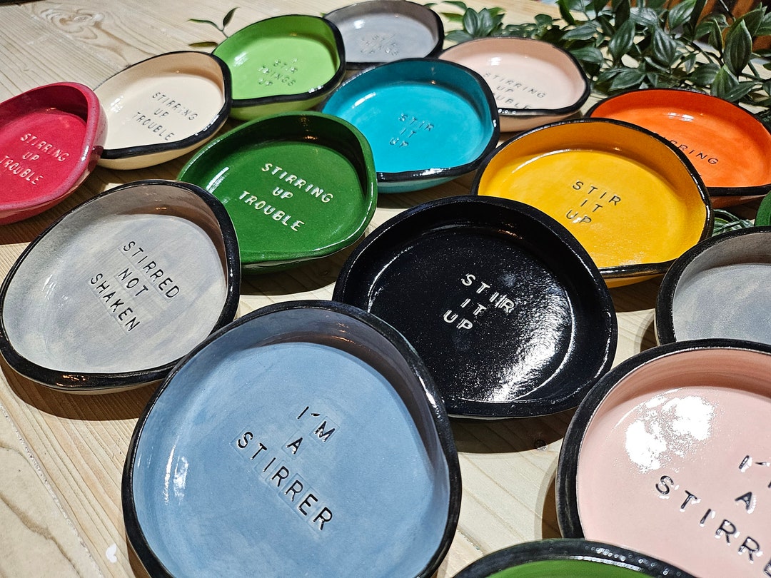 Ceramic Slogan Spoon Rest, Spoon Holder, Handmade Kitchen Homeware ...