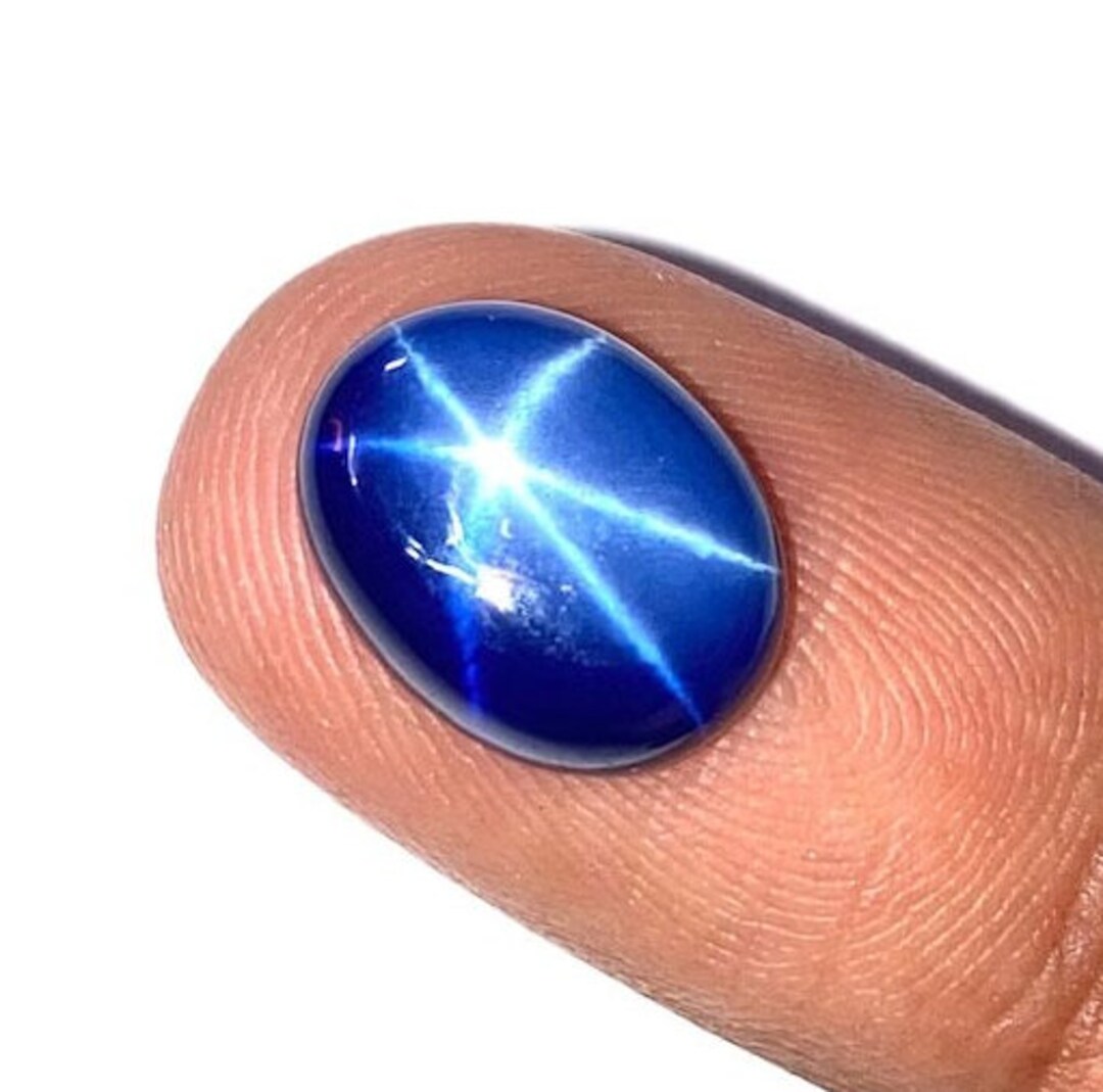 100% Blue Lindy Star Sapphire Round Shape Cabochon Loose Gemstone Pair ...