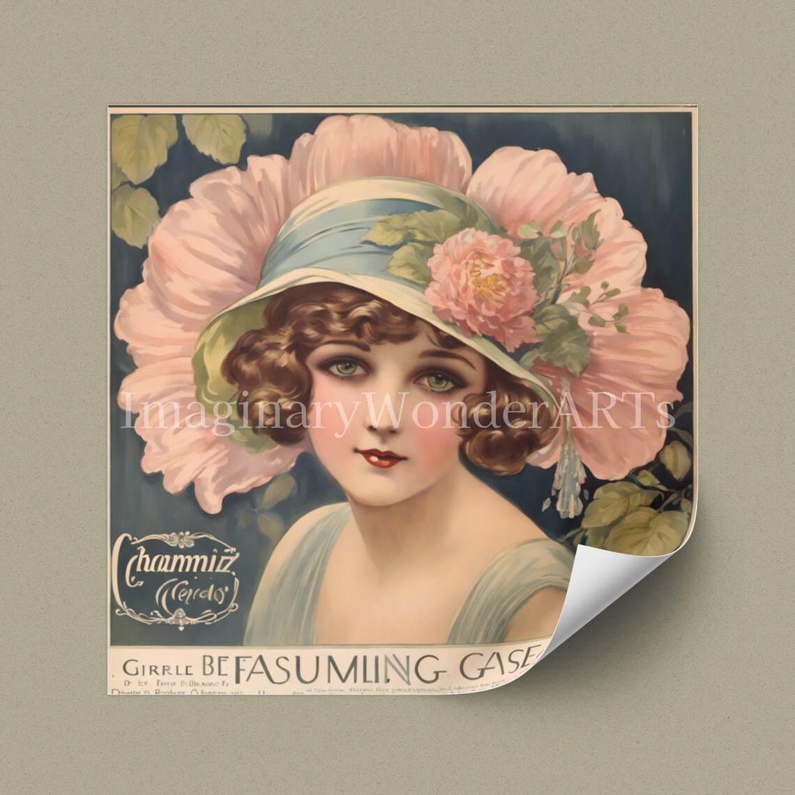 Vintage Style Fantasy Elegant French Girl Labels2 Collage Sheet Set of ...