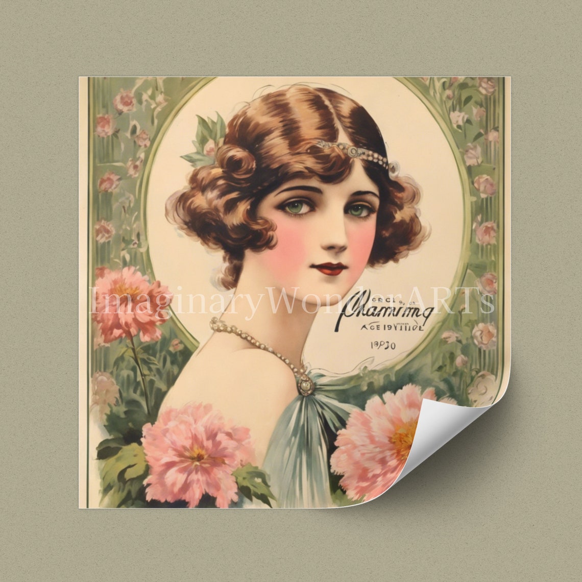 Vintage Style Fantasy Elegant French Girl Labels2 Collage Sheet Set of ...