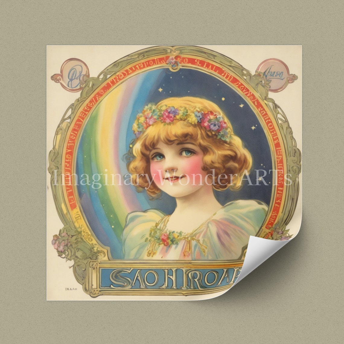 Vintage Style Fantasy Rainbow and Fairie Labels Collage Sheet - Set of ...