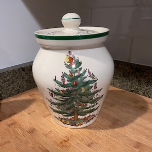 Spode Christmas Tree Canister Large, Collectible Spode Christmas Tree ...