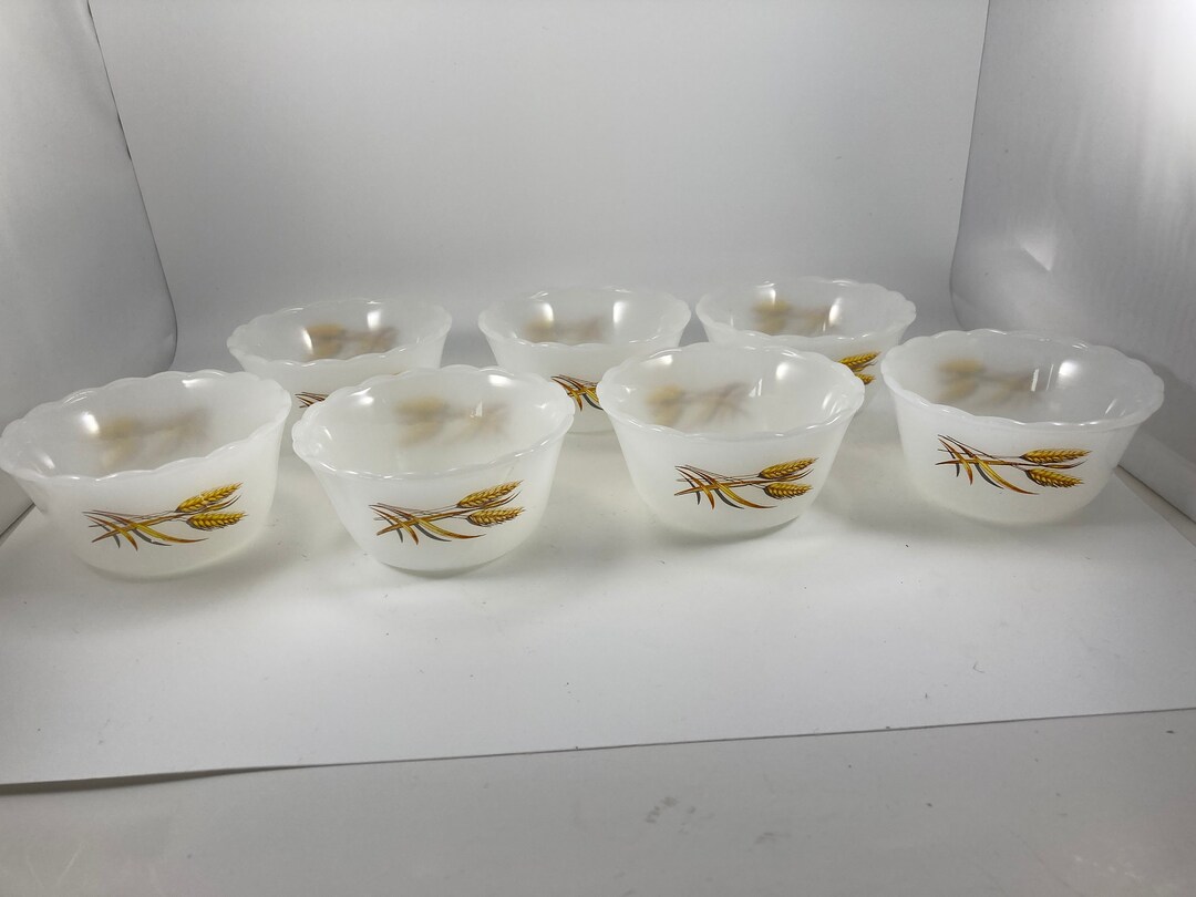 Fire King Wheat Pattern Custard Dish, 9 Wheat Pattern Cups - Etsy