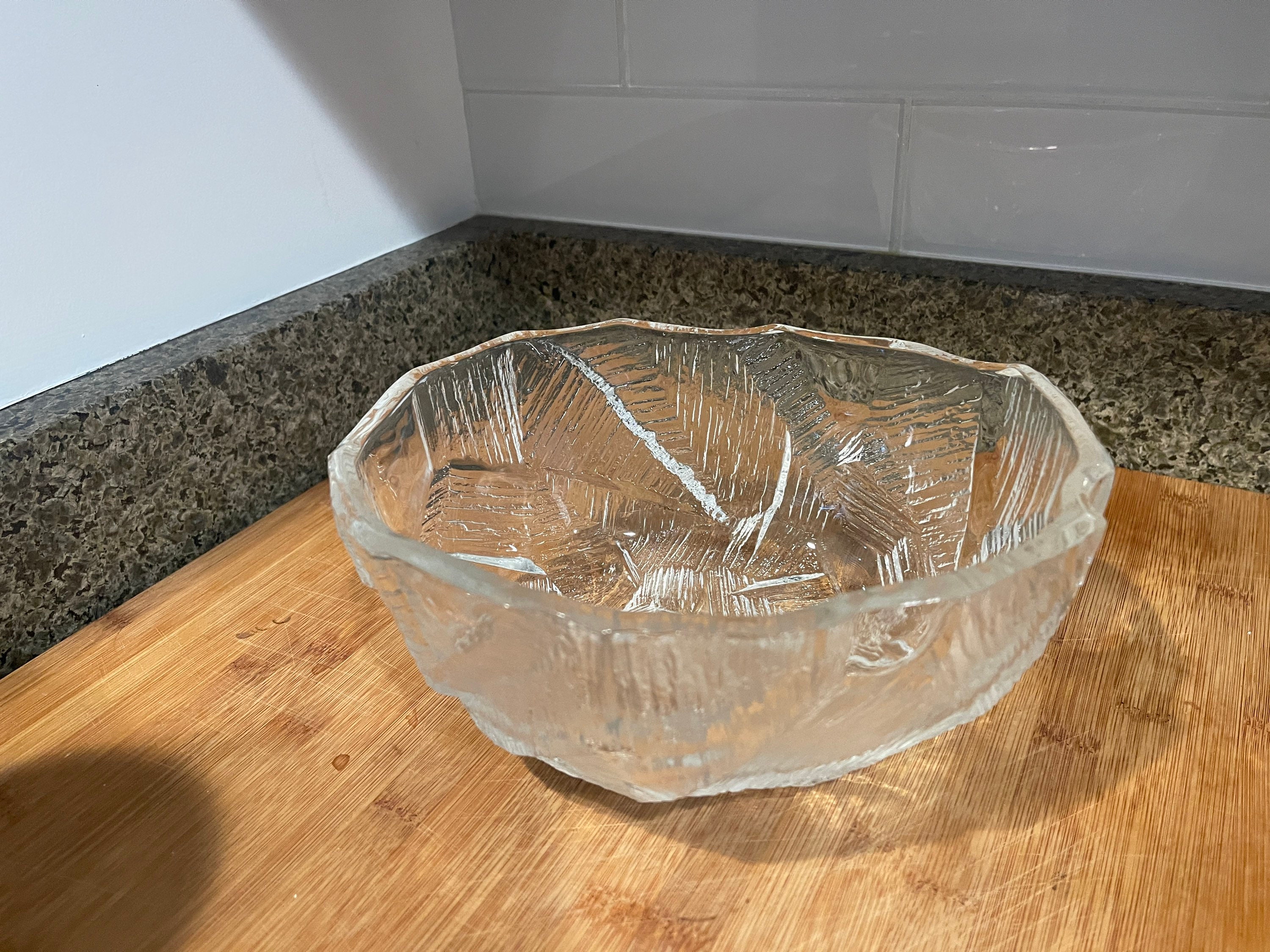 Vintage Hoya Japan Textured Crystal Cut Glass ice Bowl, 9 Inches, MCM ...