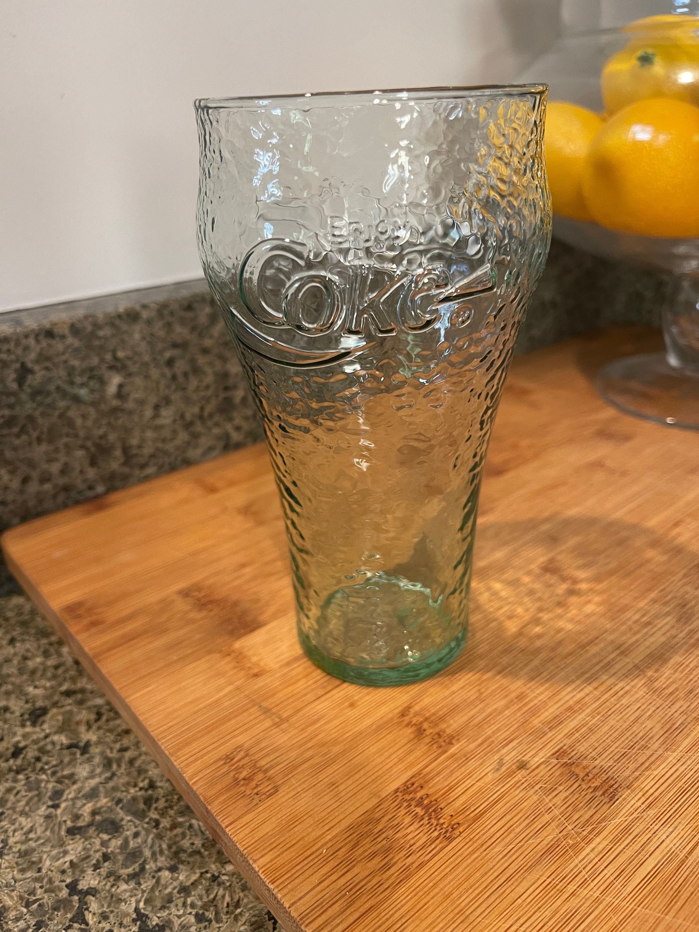 Classic Coca-cola Pebbled Green Glass, Collectible Vintage Coke Glass ...