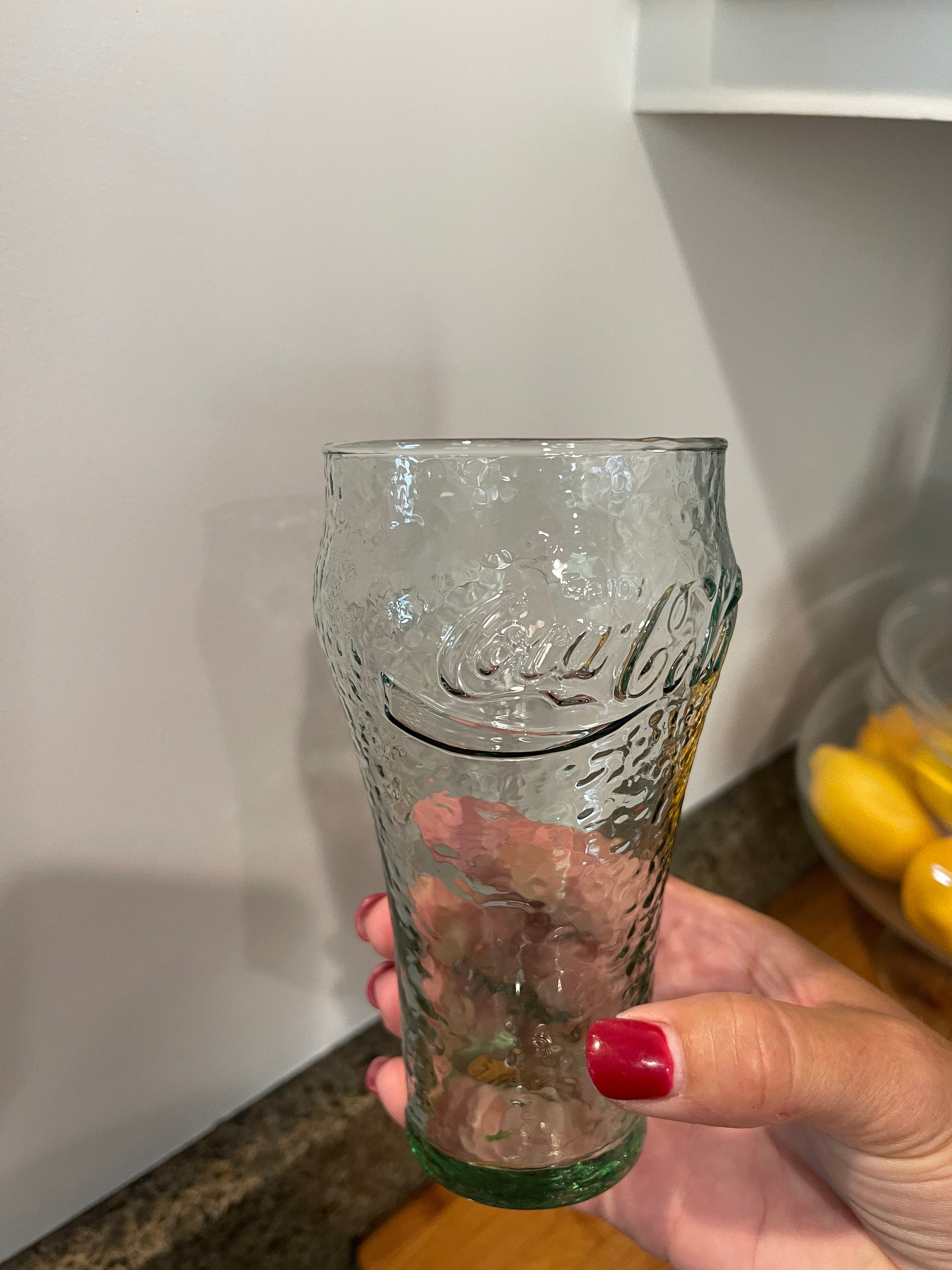 Classic Coca-cola Pebbled Green Glass, Collectible Vintage Coke Glass ...