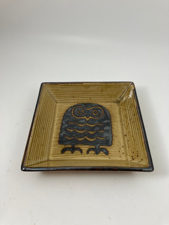 Otagiri Owl Square Tray Owl Trinket Tray Vintage Owl - Etsy