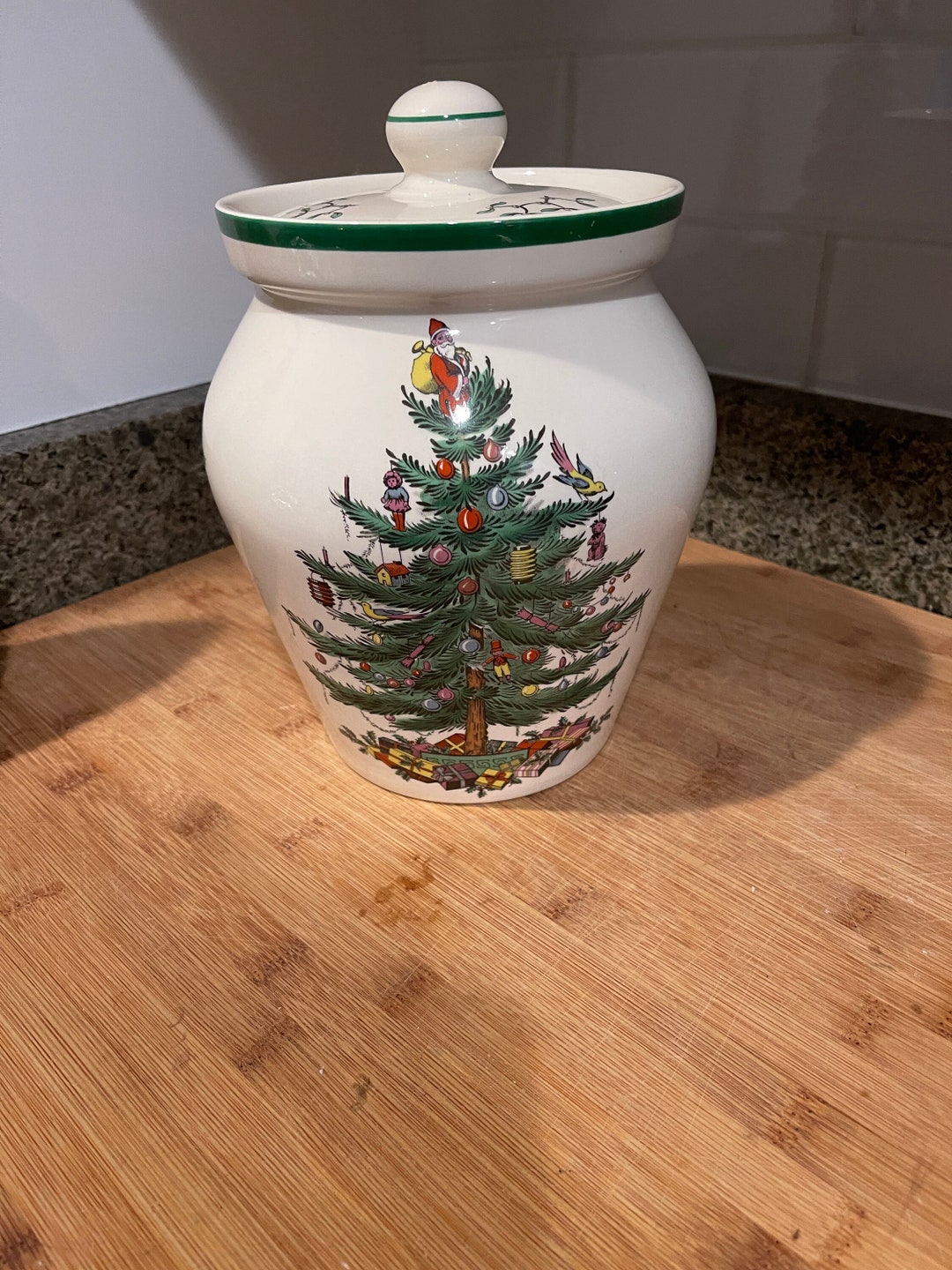 Spode Christmas Tree Canister Large, Collectible Spode Christmas Tree ...