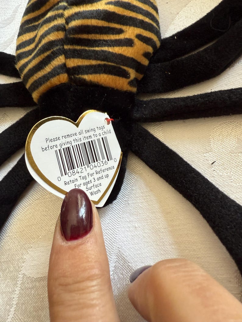 Vintage TY Beanie Baby Spinner Spider • 1996 Halloween Plush ...