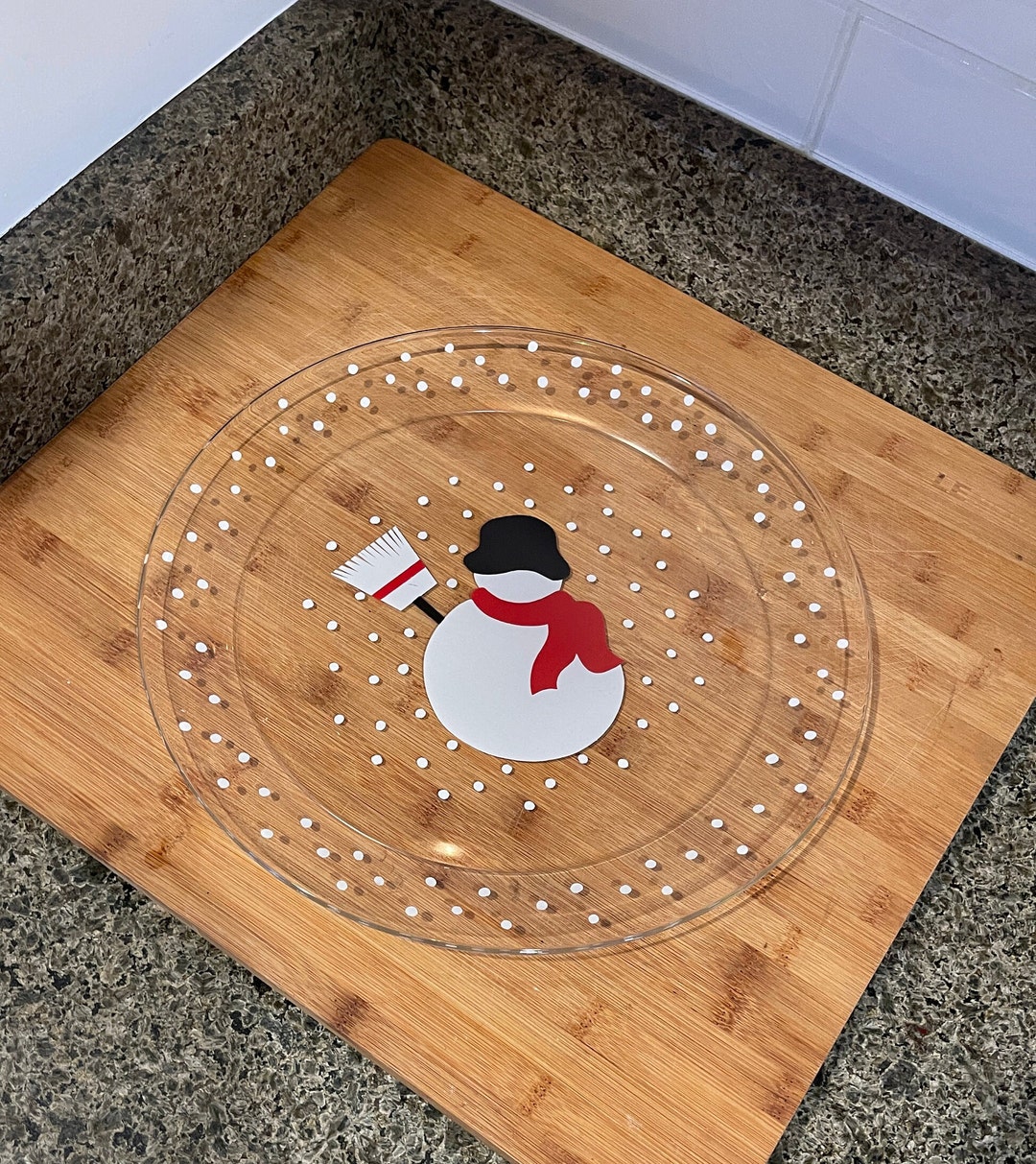 Arcoroc Round Snowman Plate 13 Inch Platter, Minimalist Holiday ...