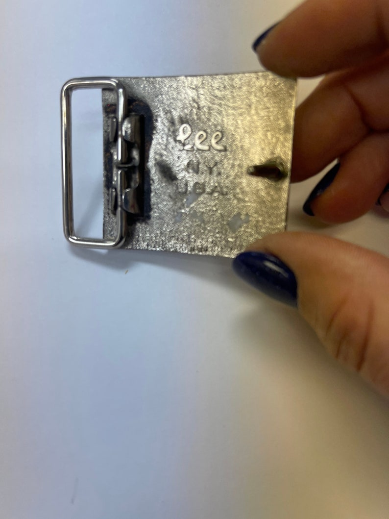 Silver Square Belt Buckle Monogram Letter J, Marked Lee NY USA, Vintage ...