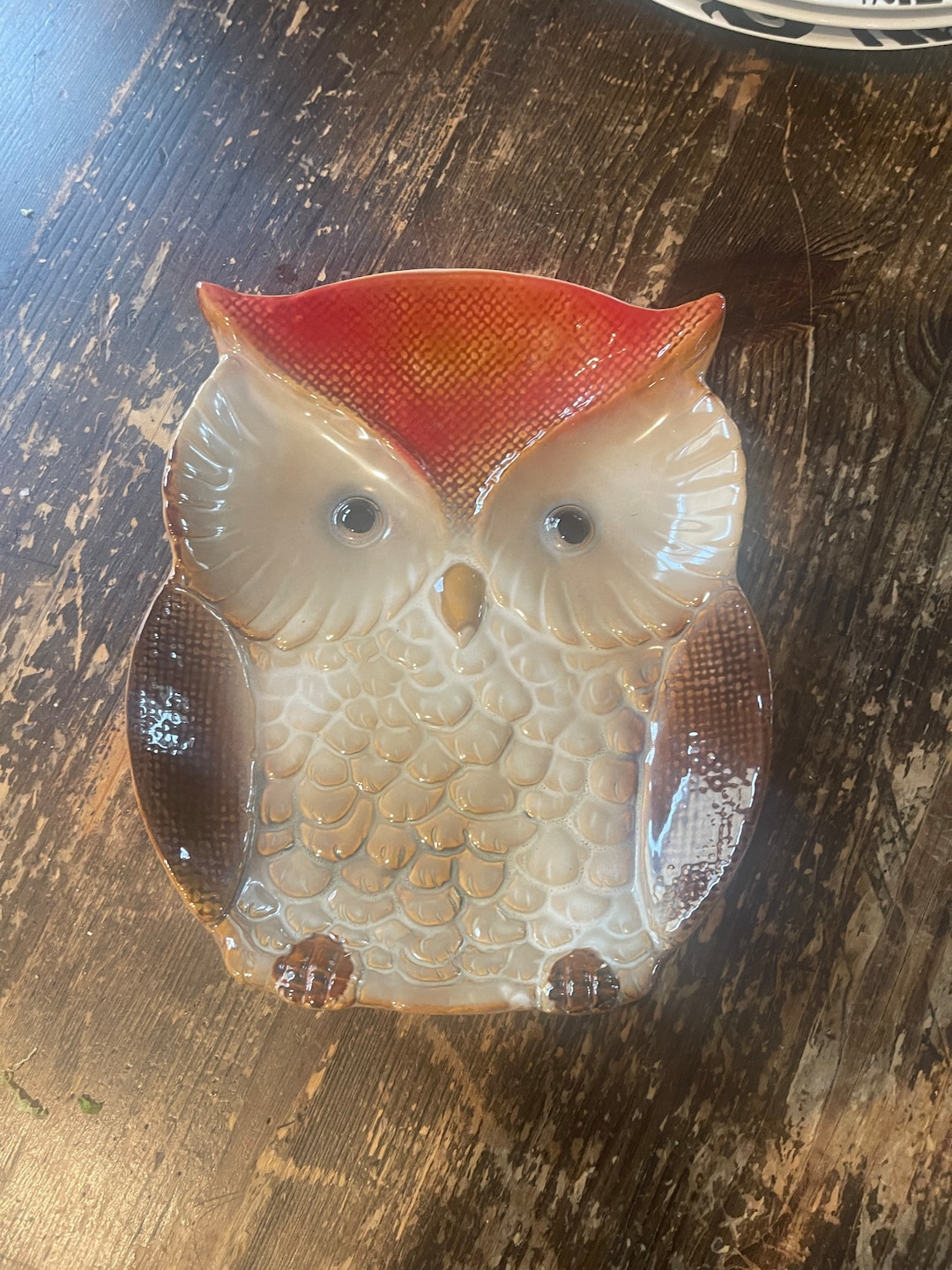 Decorative Owl Tray, Ceramic Owl Plate, Dainty Owl Platter, Vintage Owl ...