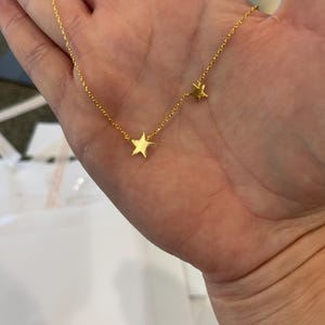 Gold Two Star Necklace, the Double Star Necklace, You Are a Star ...