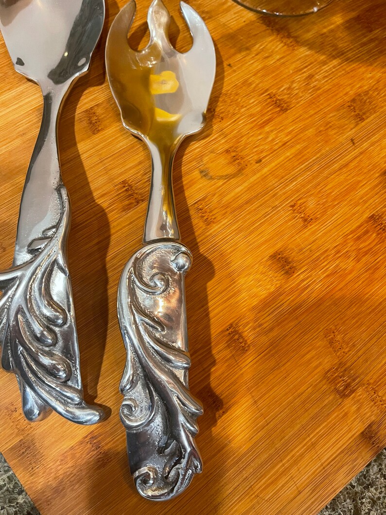 Mariposa Serving Spoons, Mariposa Salad Spoon and Fork, Mariposa Silver ...