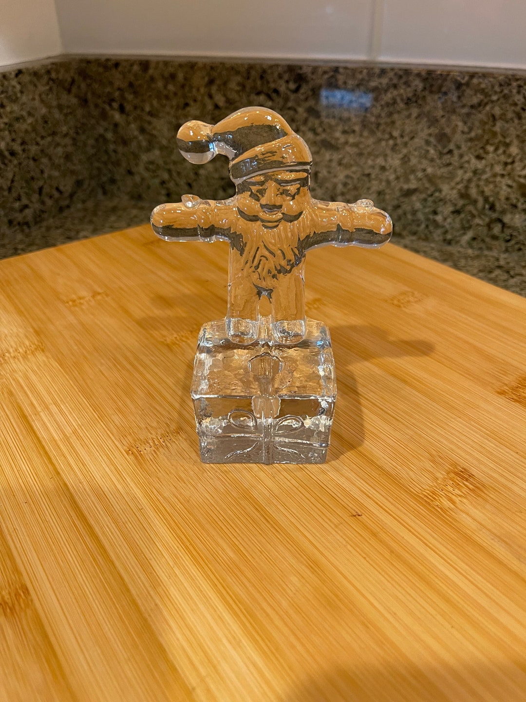 Kosta Boda Glass Santa Candle Holder, Vintage Swedish Glass Candle ...