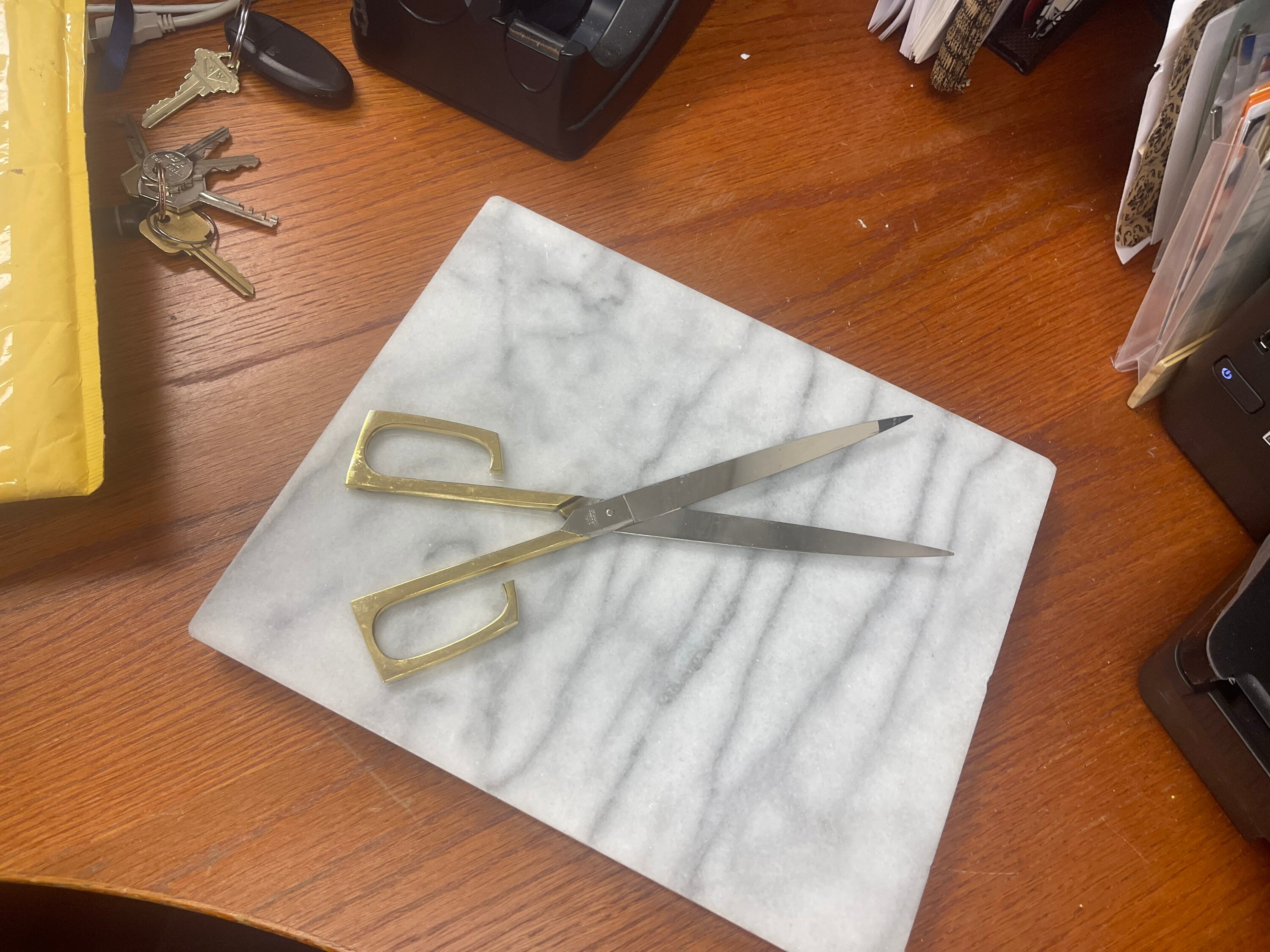 Vintage Italian Scissors, Marked Hot Dropped Forged Steel Italy, Brass ...