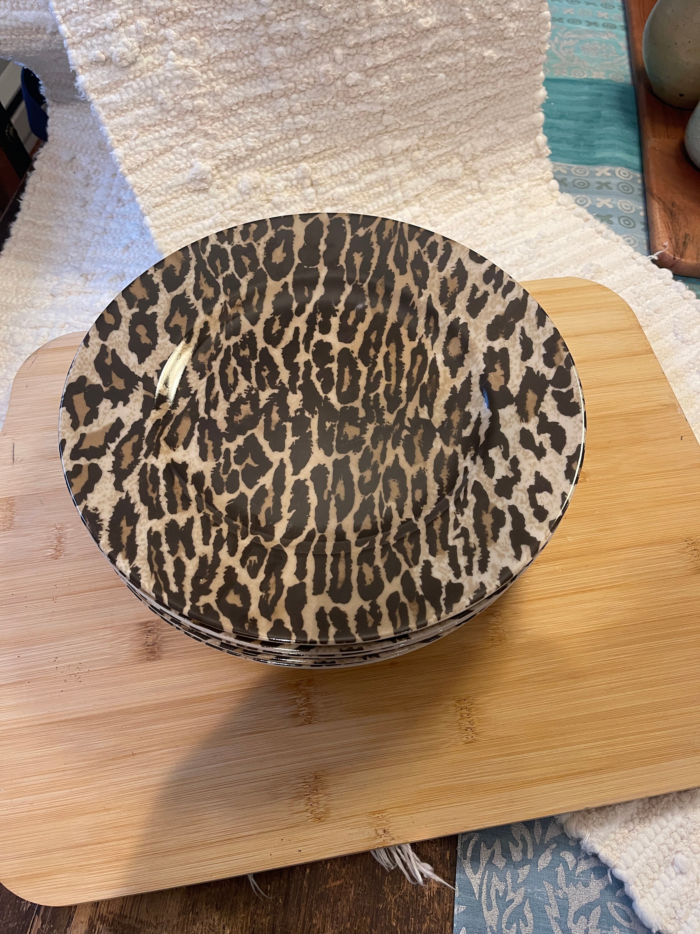 222 Fifth Jungle Jim Nick and Nora Leopard Plates, Salad Plates ...