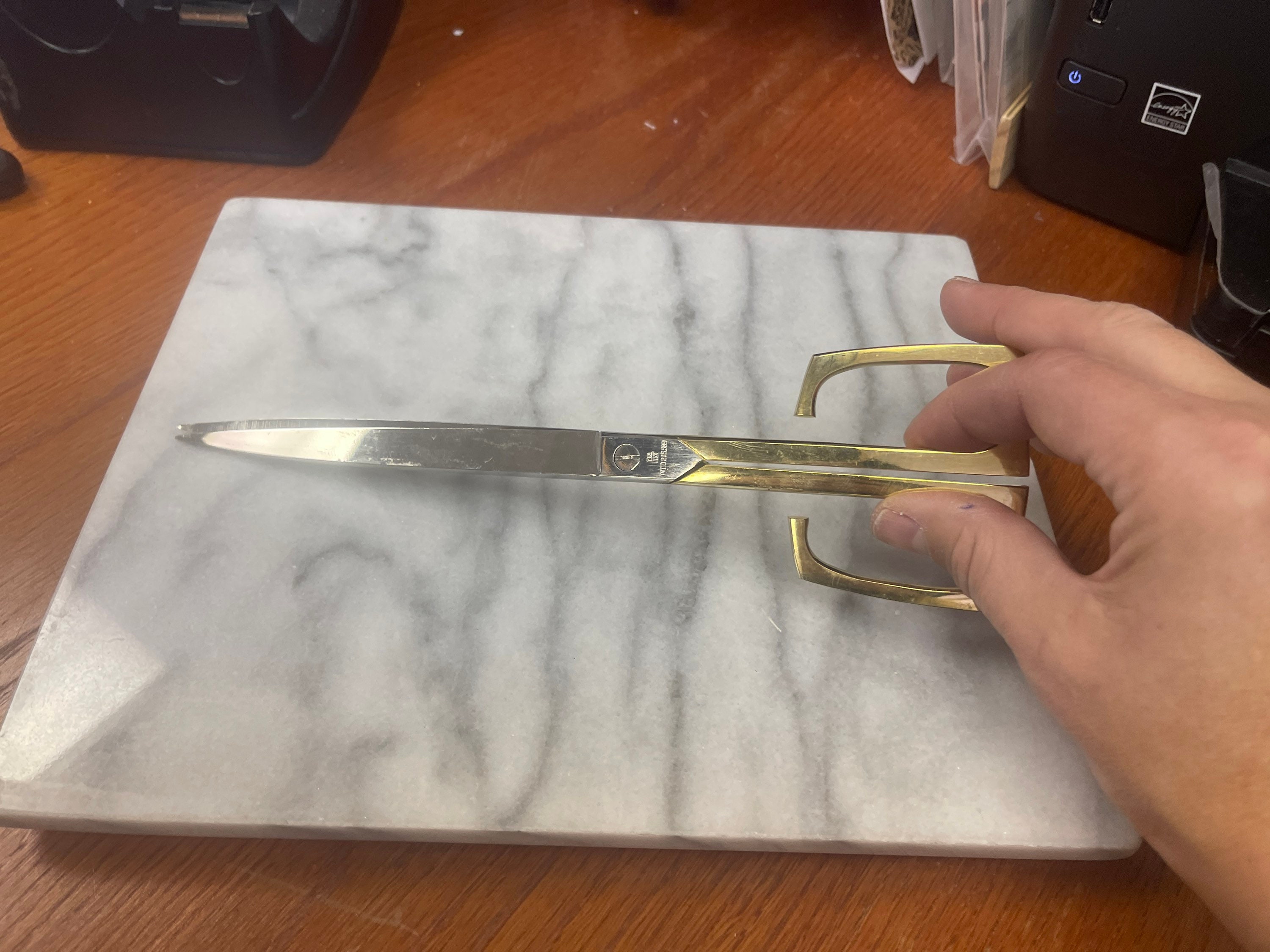 Vintage Italian Scissors, Marked Hot Dropped Forged Steel Italy, Brass ...