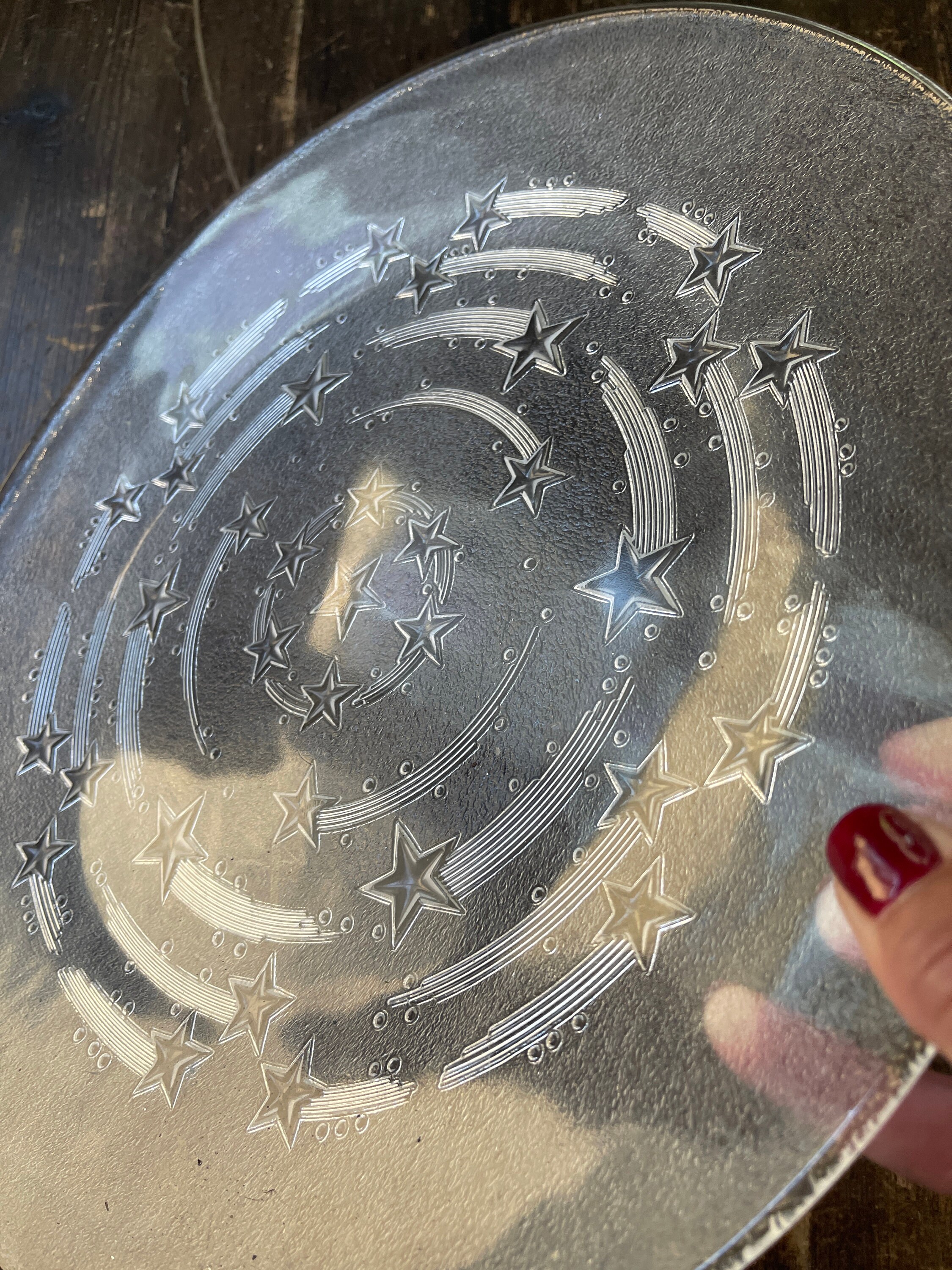 Italian Glass Shooting Star Plate Patriotic Star Platter - Etsy