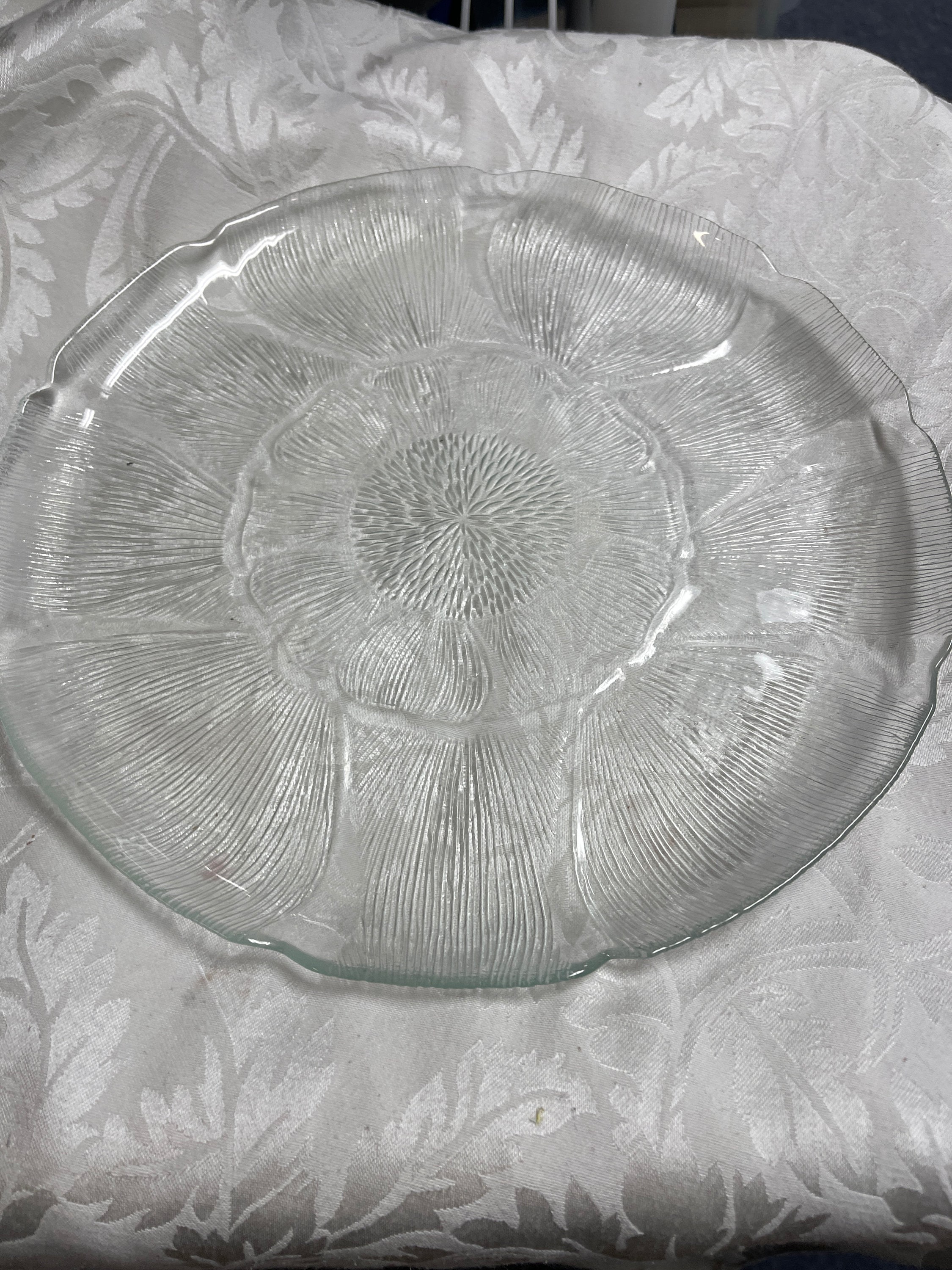 Arcoroc Fleur Glass Torte Plate 13 Inch, Rare Vintage Arcoroc Fleur ...
