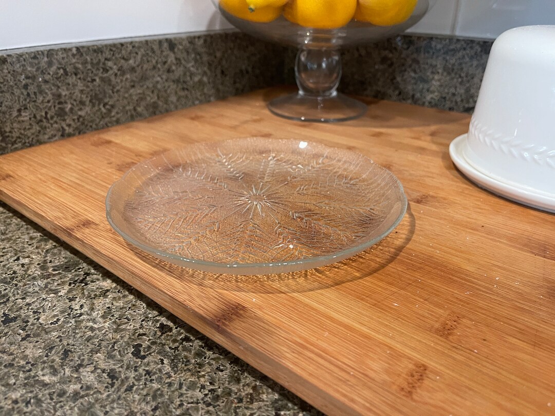 Arcoroc Country Wheat Pattern Glass Salad Plates, 6 Plates, 7 1/2 Inch ...