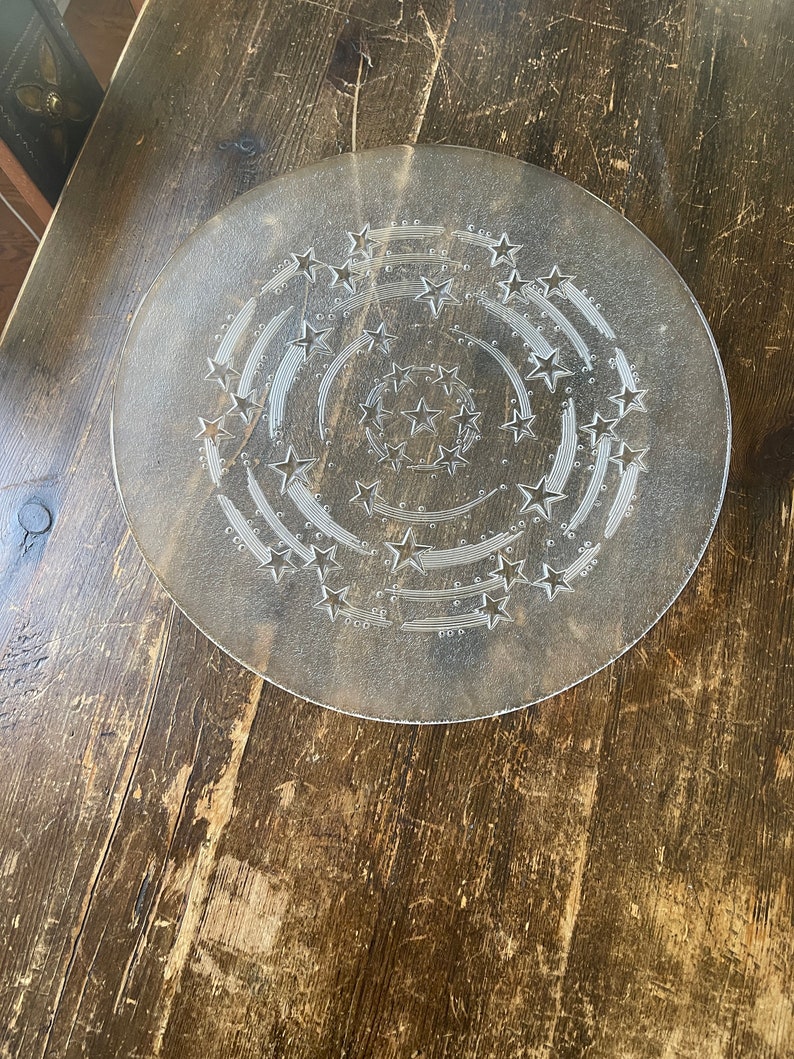 Italian Glass Shooting Star Plate, Patriotic Star Platter, Fireworks ...