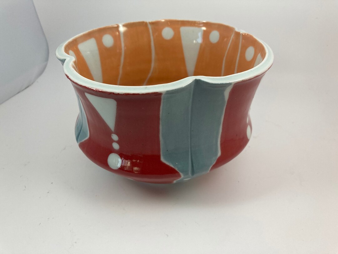 Colorful Ceramic Pottery Bowl, Circus Theme, Whimsical Pottery - Etsy