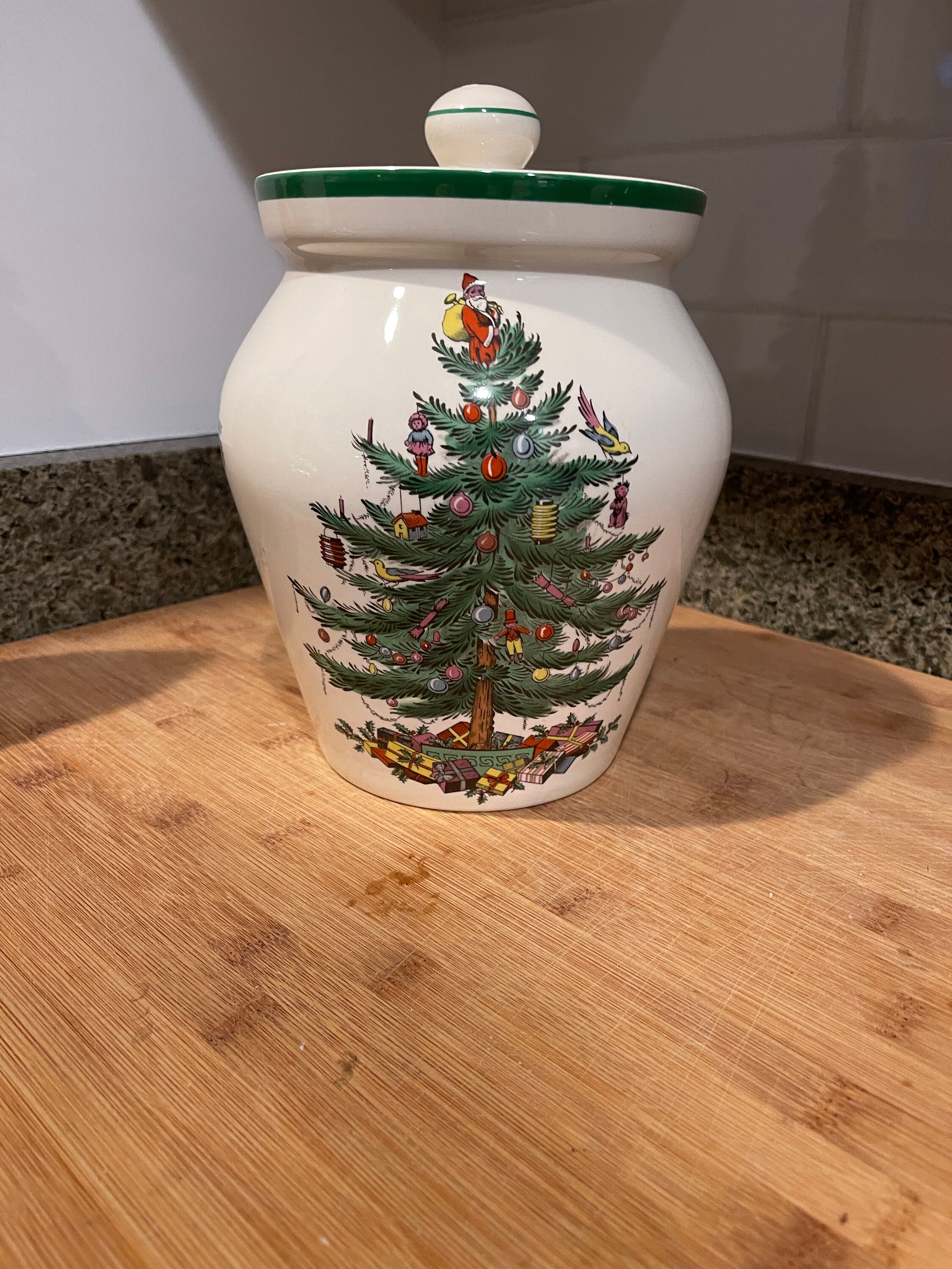 Spode Christmas Tree Canister Large, Collectible Spode Christmas Tree ...