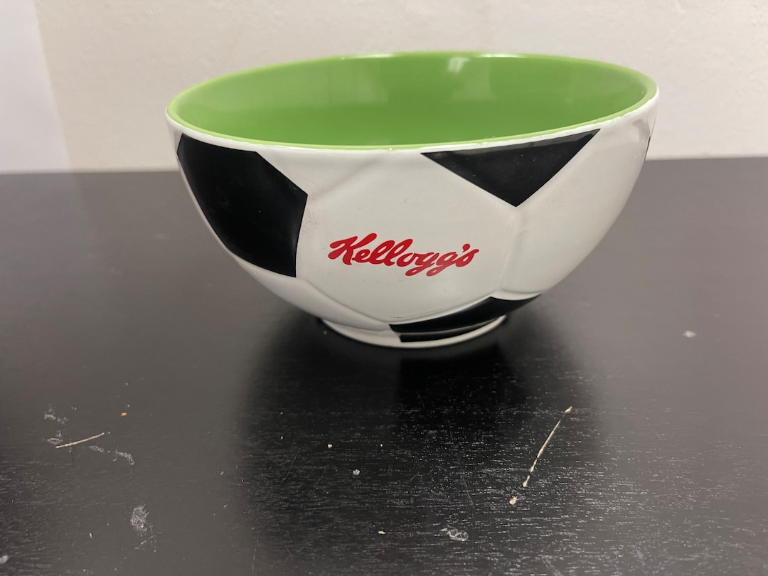Kellogg's Cereal Bowl Soccer Football Green Inside, 2002 Kellogg's ...