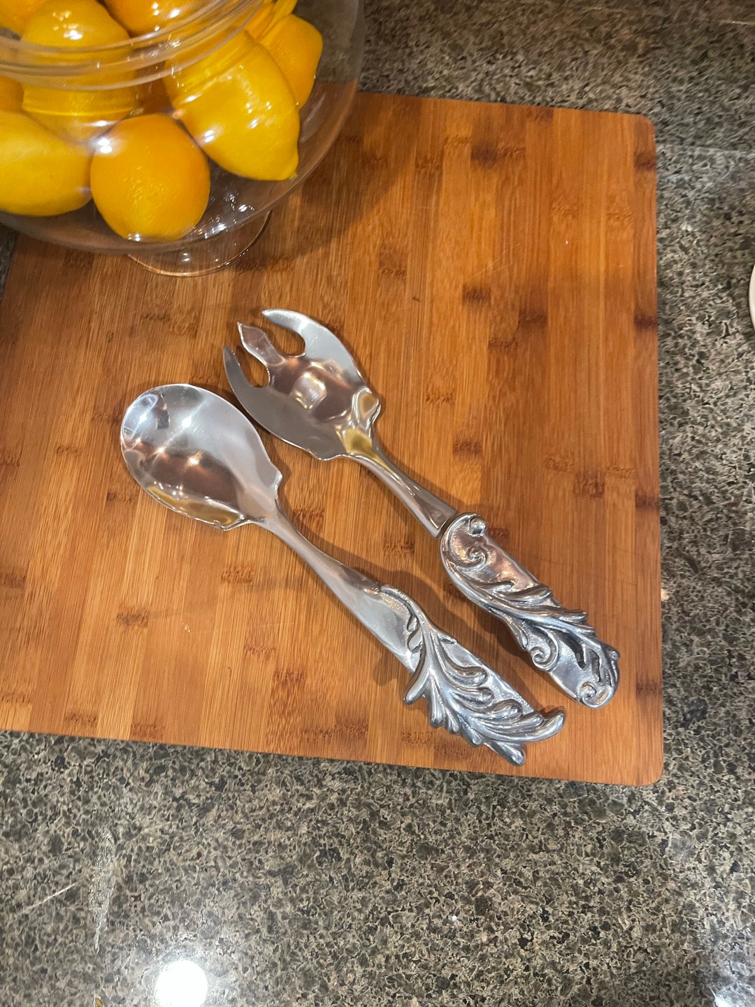Mariposa Serving Spoons, Mariposa Salad Spoon and Fork, Mariposa Silver ...