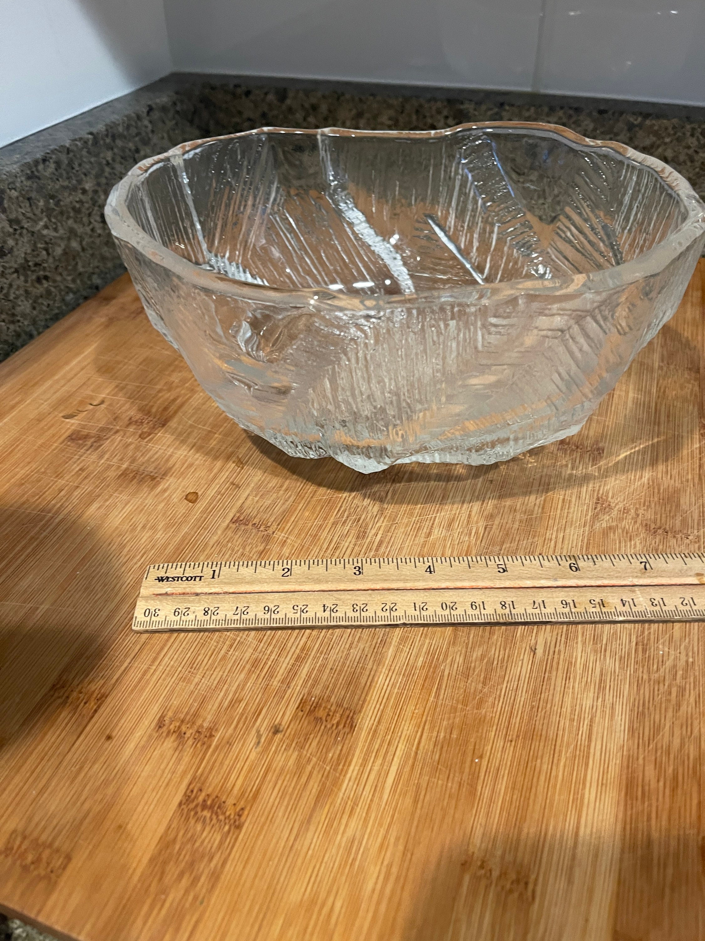 Vintage Hoya Japan Textured Crystal Cut Glass ice Bowl, 9 Inches, MCM ...