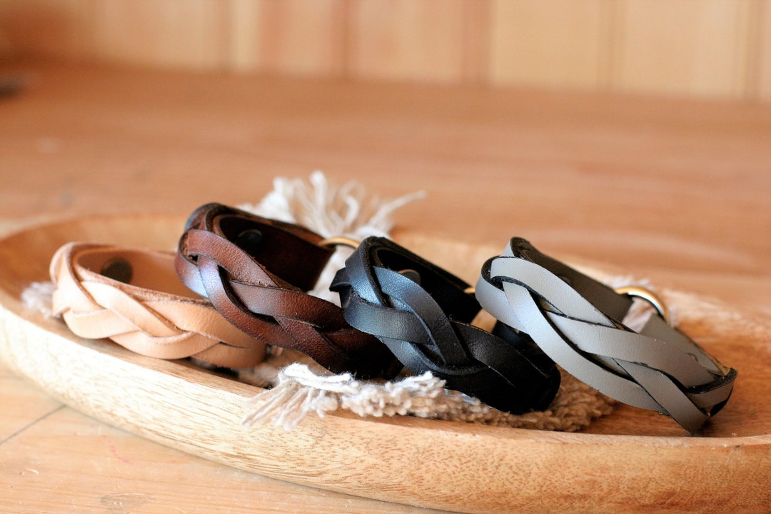 Braid Detail Wear the Ring Leather Bracelet - Etsy
