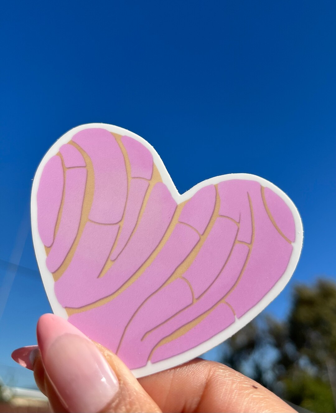 Heart Concha Die Cut Sticker, Concha Sticker , Mexican Sticker, Pink ...