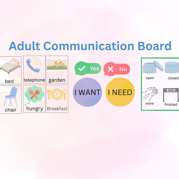 Communication Board Adult - Etsy