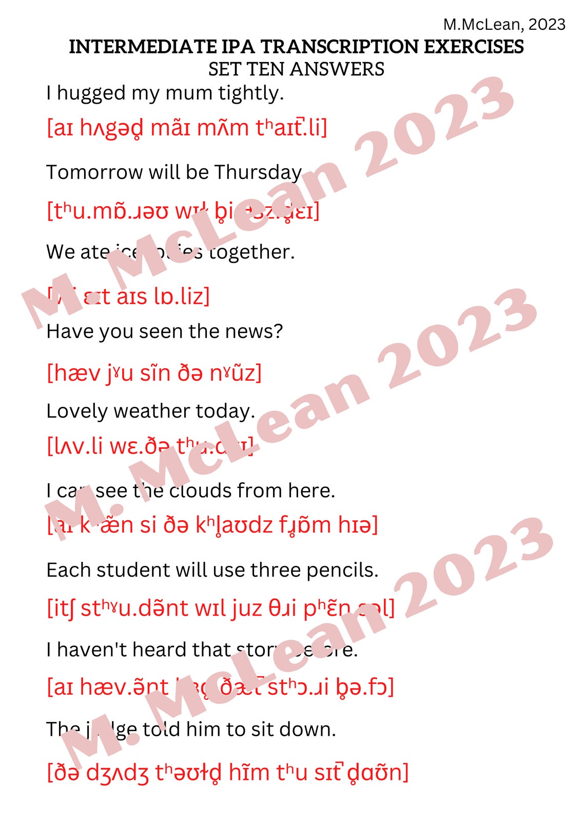 SLT/SLP IPA Intermediate Transcription Practise Levels 6-10 - Etsy
