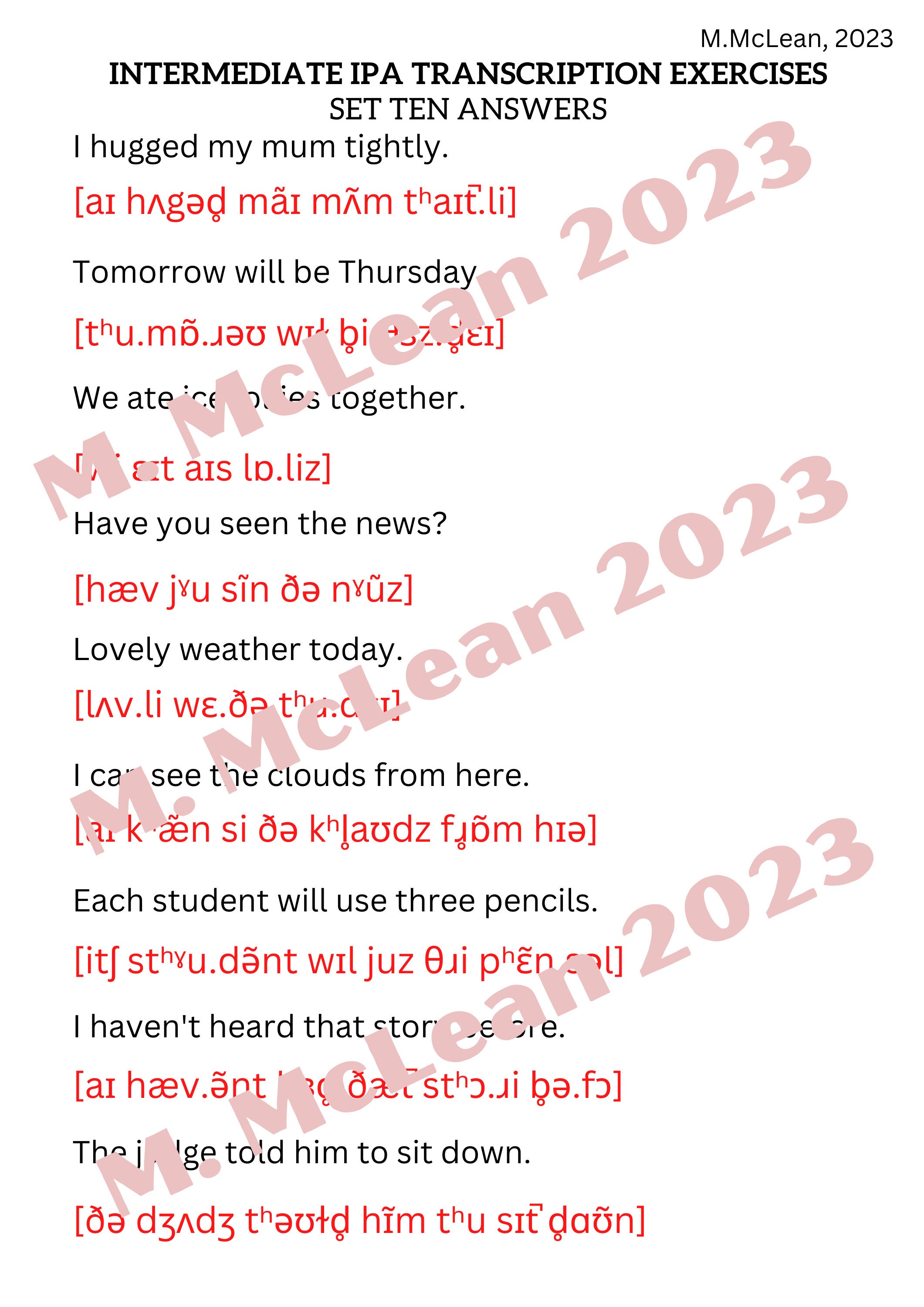 Phonetics Transcription Practice