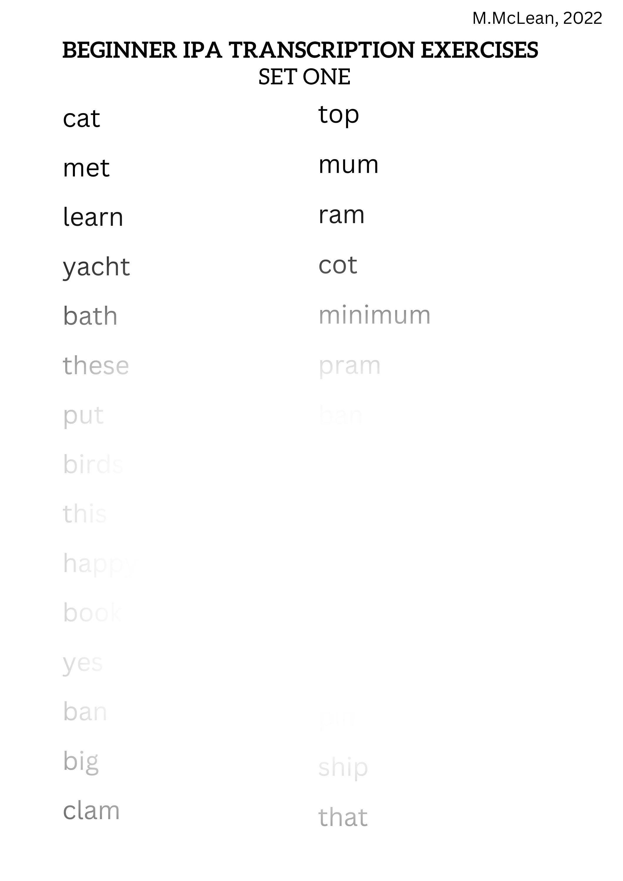 SLT IPA Transcription Practise Workbook With Answers - Etsy