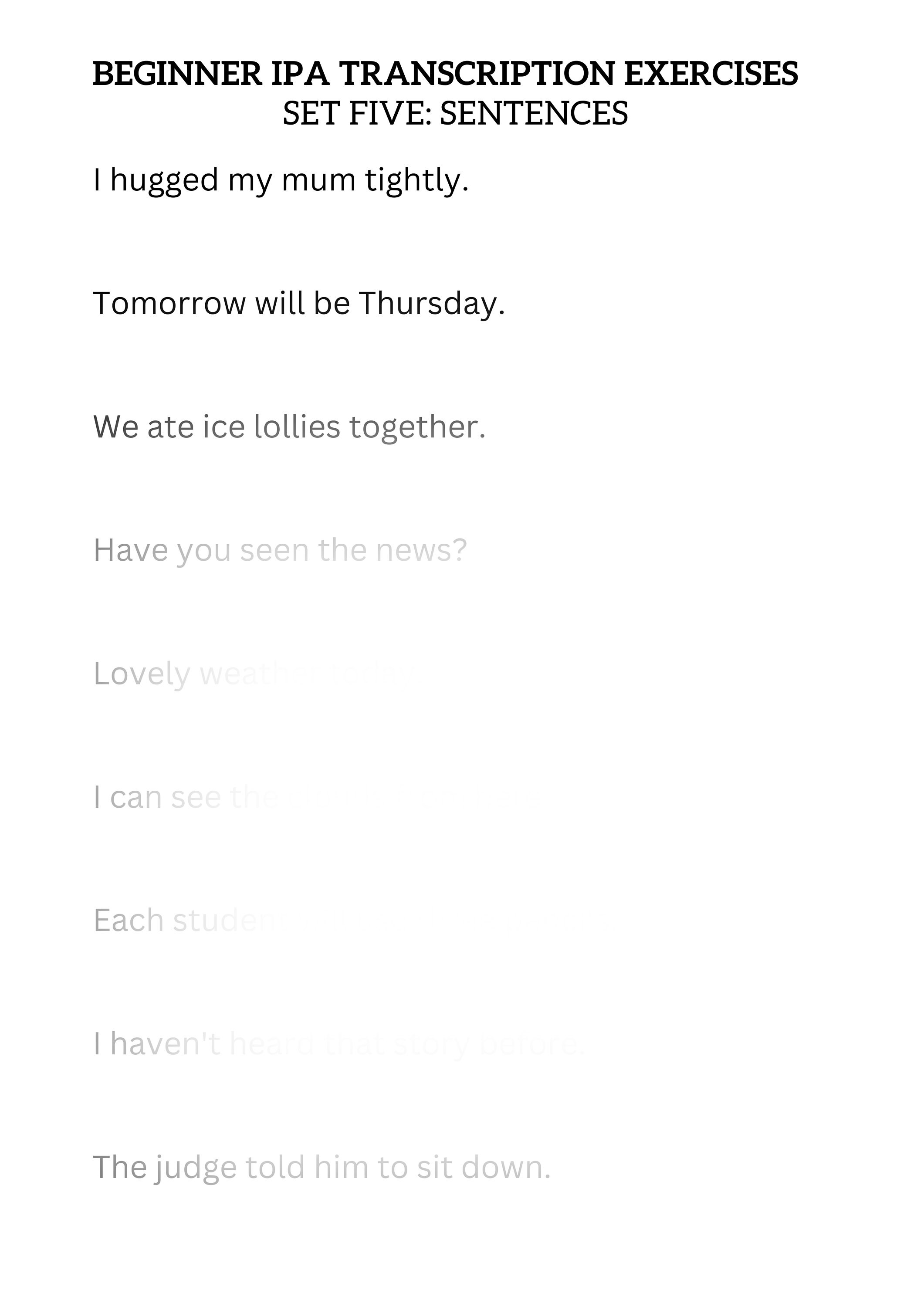 SLT IPA Transcription Practise Workbook With Answers - Etsy