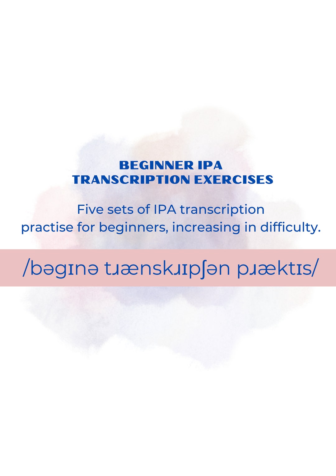 SLT IPA Transcription Practise Workbook With Answers - Etsy