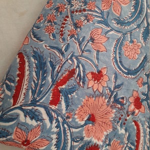 Red Natural Floral Print Dressmaking 100% Cotton Material - Etsy