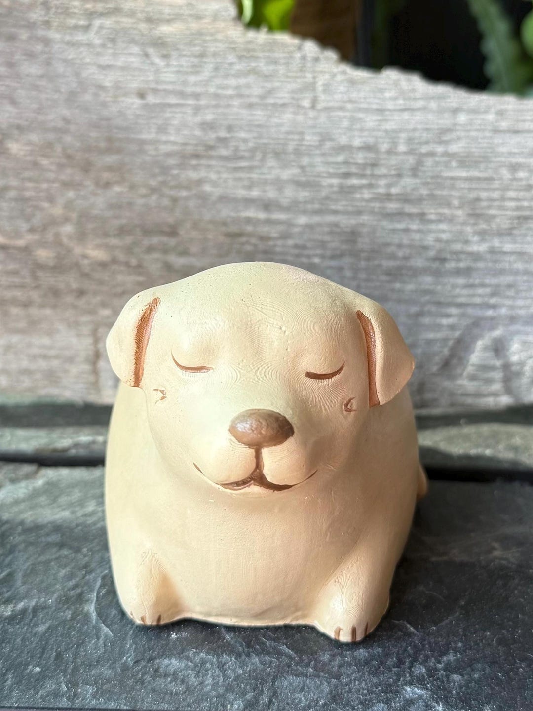 Little Lab Planter - Handpainted Cement Dog Planter for Succulents and ...