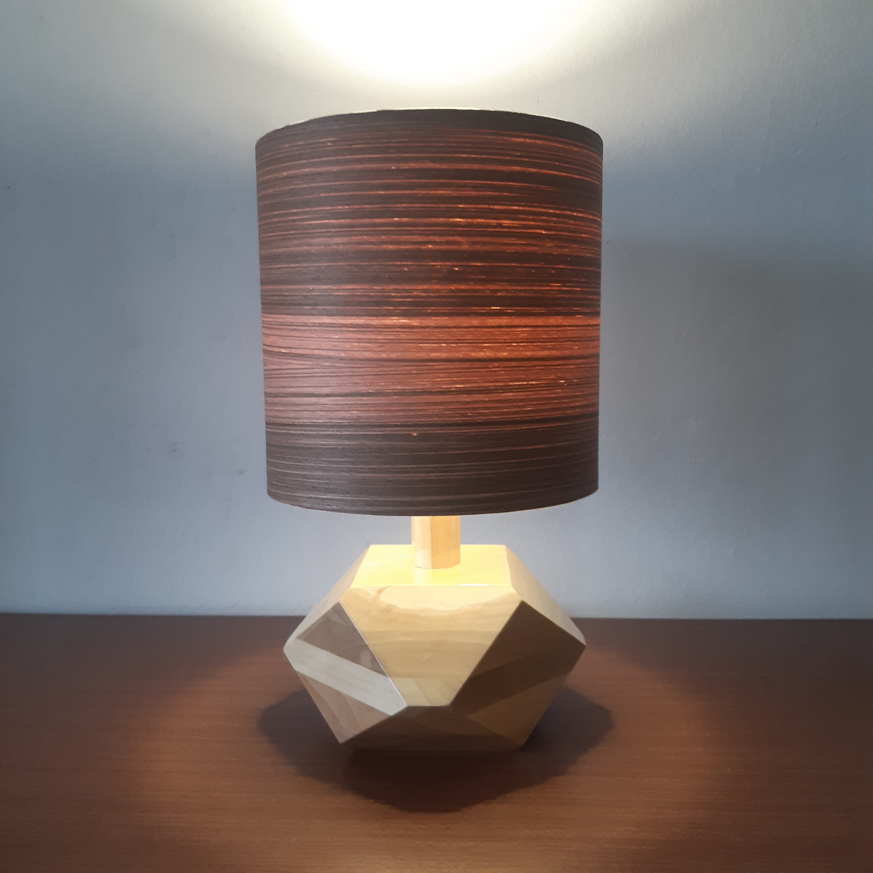 Wood Lamp. Table Lamp. Desk Lamp. Natural Walnut Lampshade. - Etsy