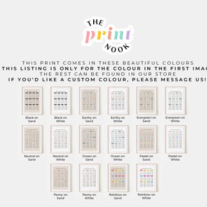 Multiplication 1-12 List Pastel on White Digital Times Tables Wall Art ...