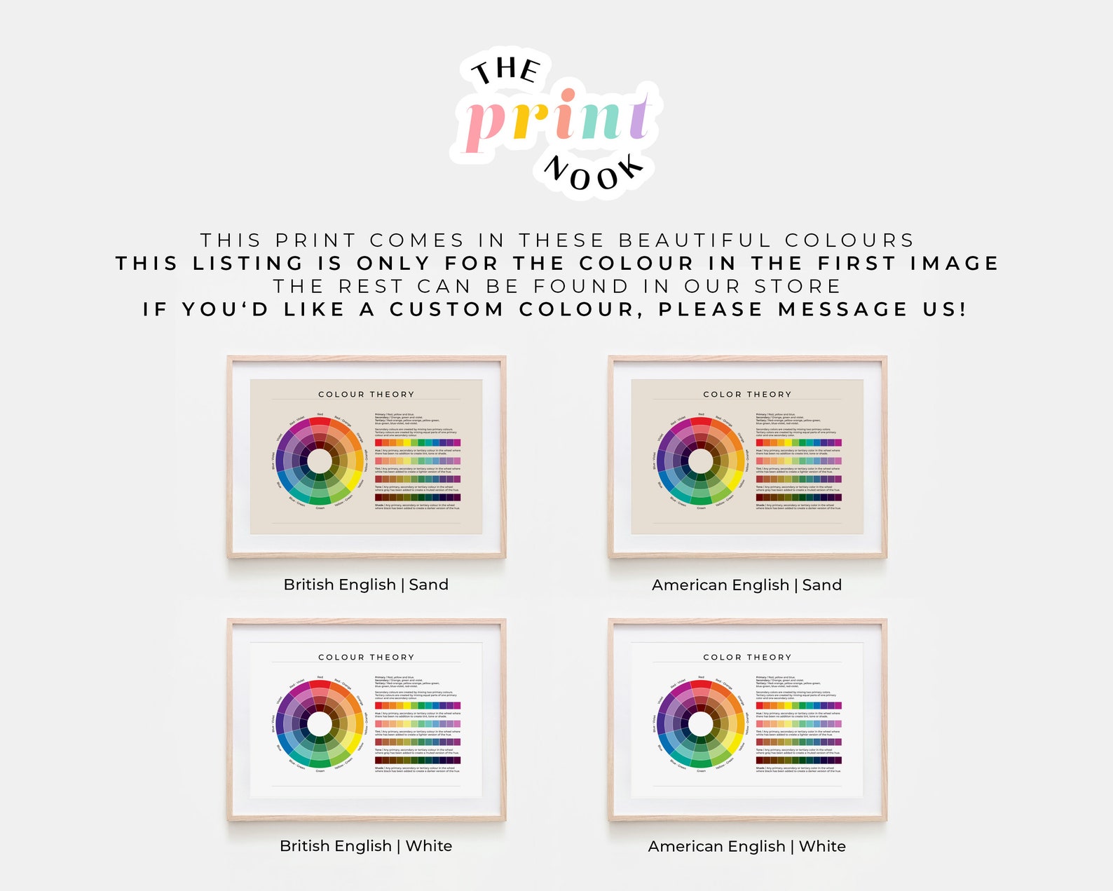 Color Theory on White American English Digital Printable Educational ...